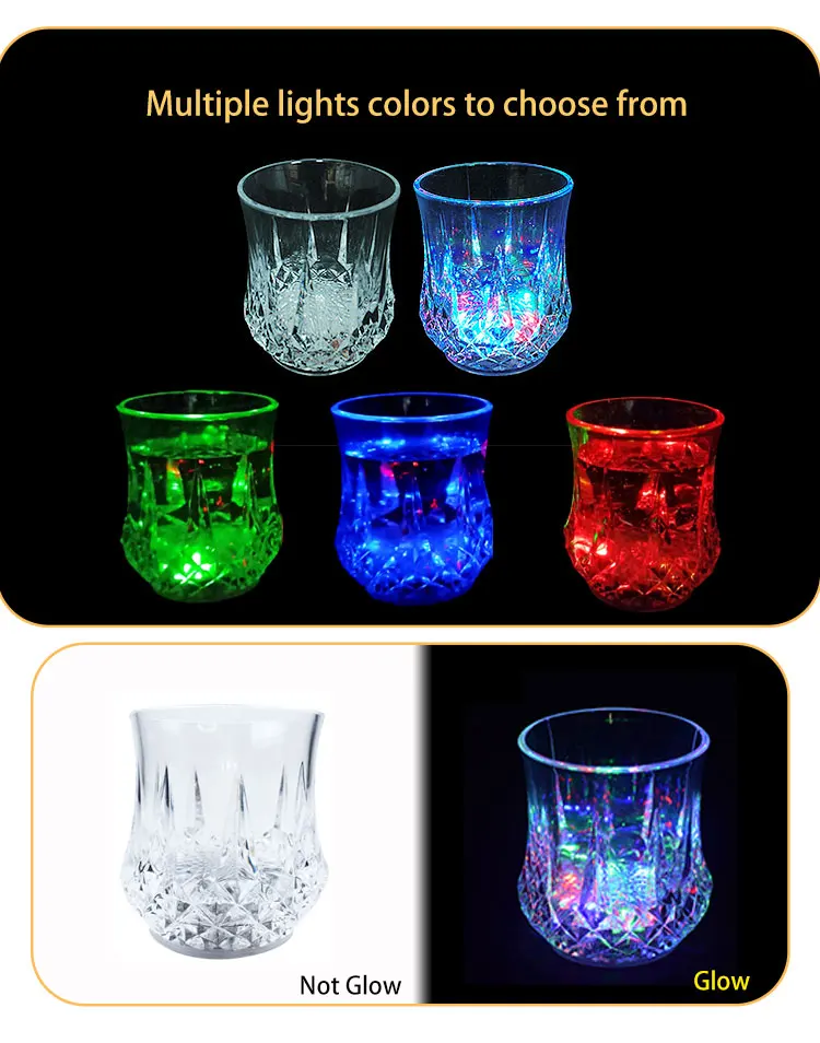 Hot Model Multicolor RGB LED Glowing Shot Glasses Neon Wedding Party ...