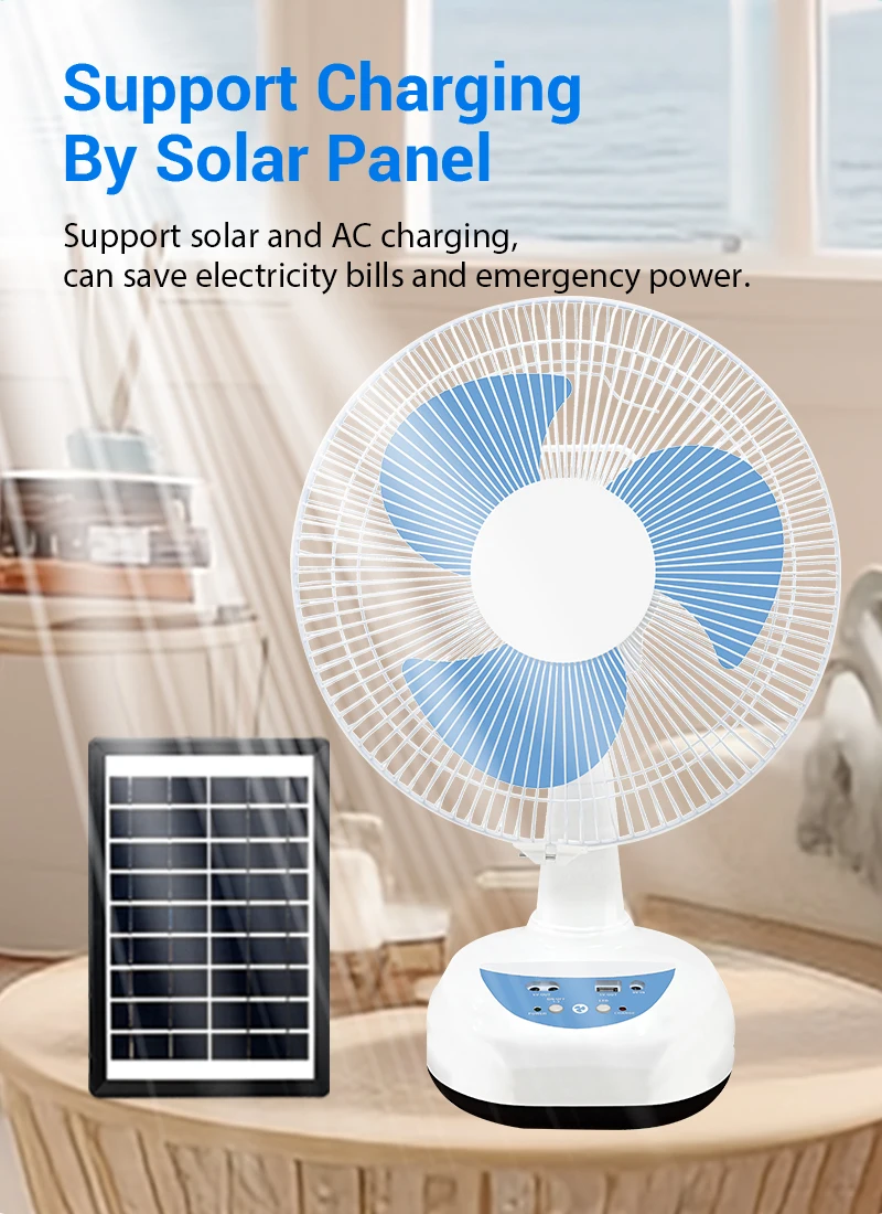 12 Inch Solar Table Fan - Efficient Cooling Solutions