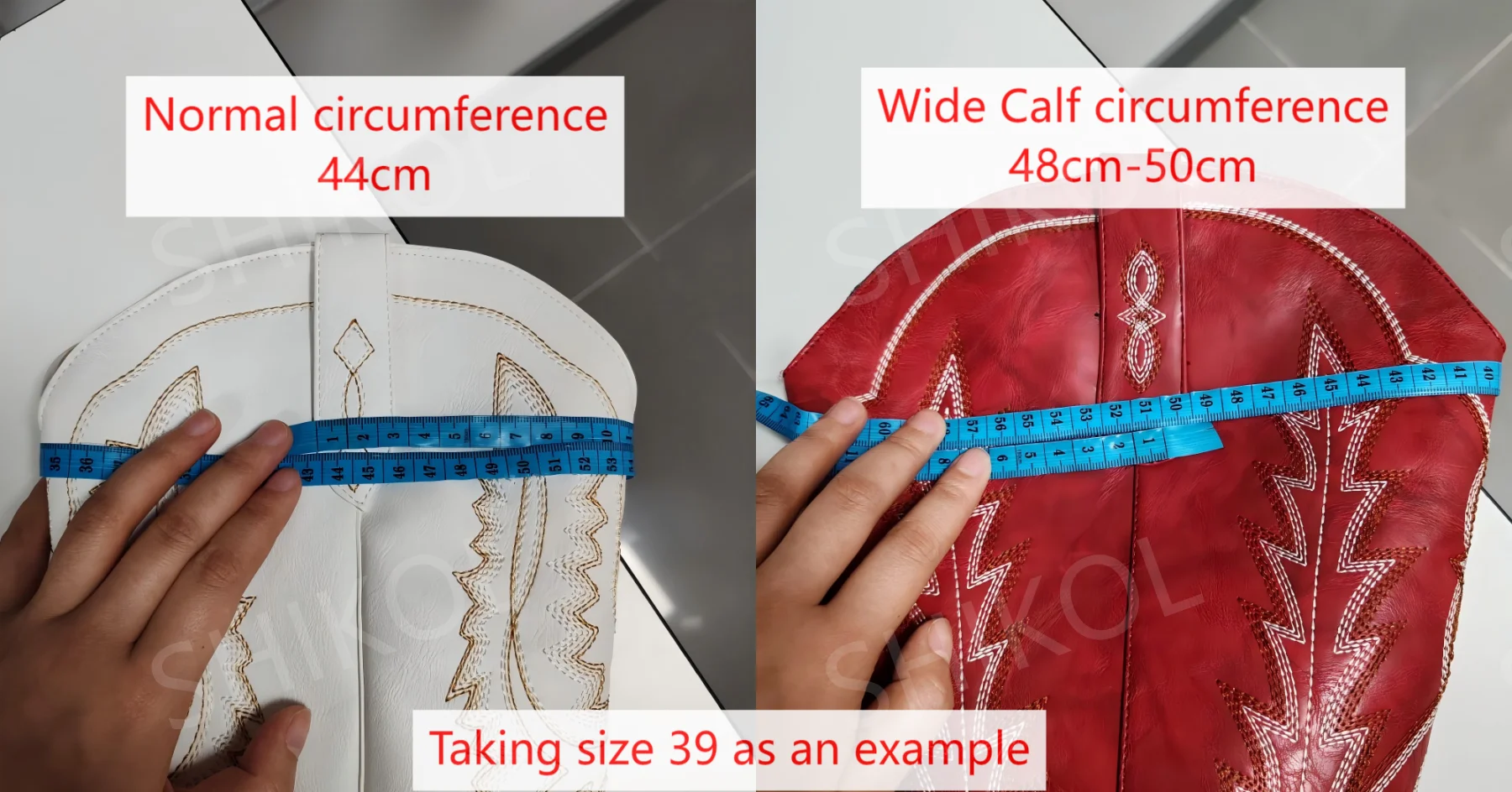 SHIKOL Western Style Cowgirl Boots Widen Calf Wedding Party White Red ...