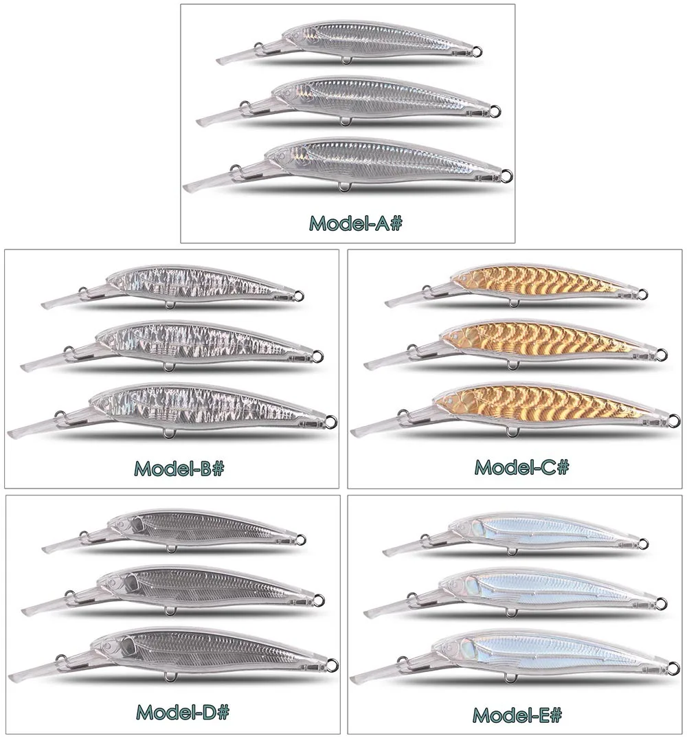 Unpainted Blank 180mm 81g 160mm 66g 140mm 47g Minnow Lure Floating ...