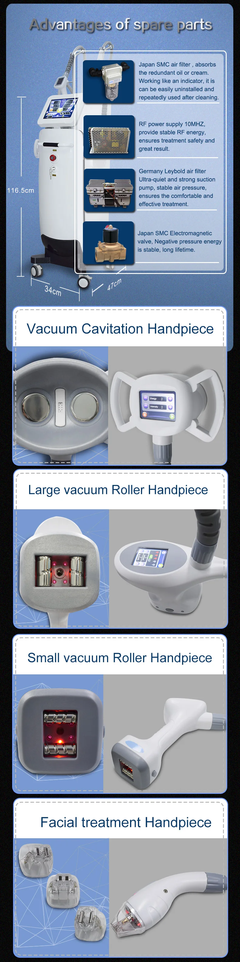 Gglt 4 Handpiece Cavitation Body Shape Slim Machine Vacuum Roller For ...