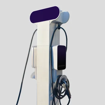 L2 Evse Ev Charger Pedestal Built-in Cable Management Retractable ...