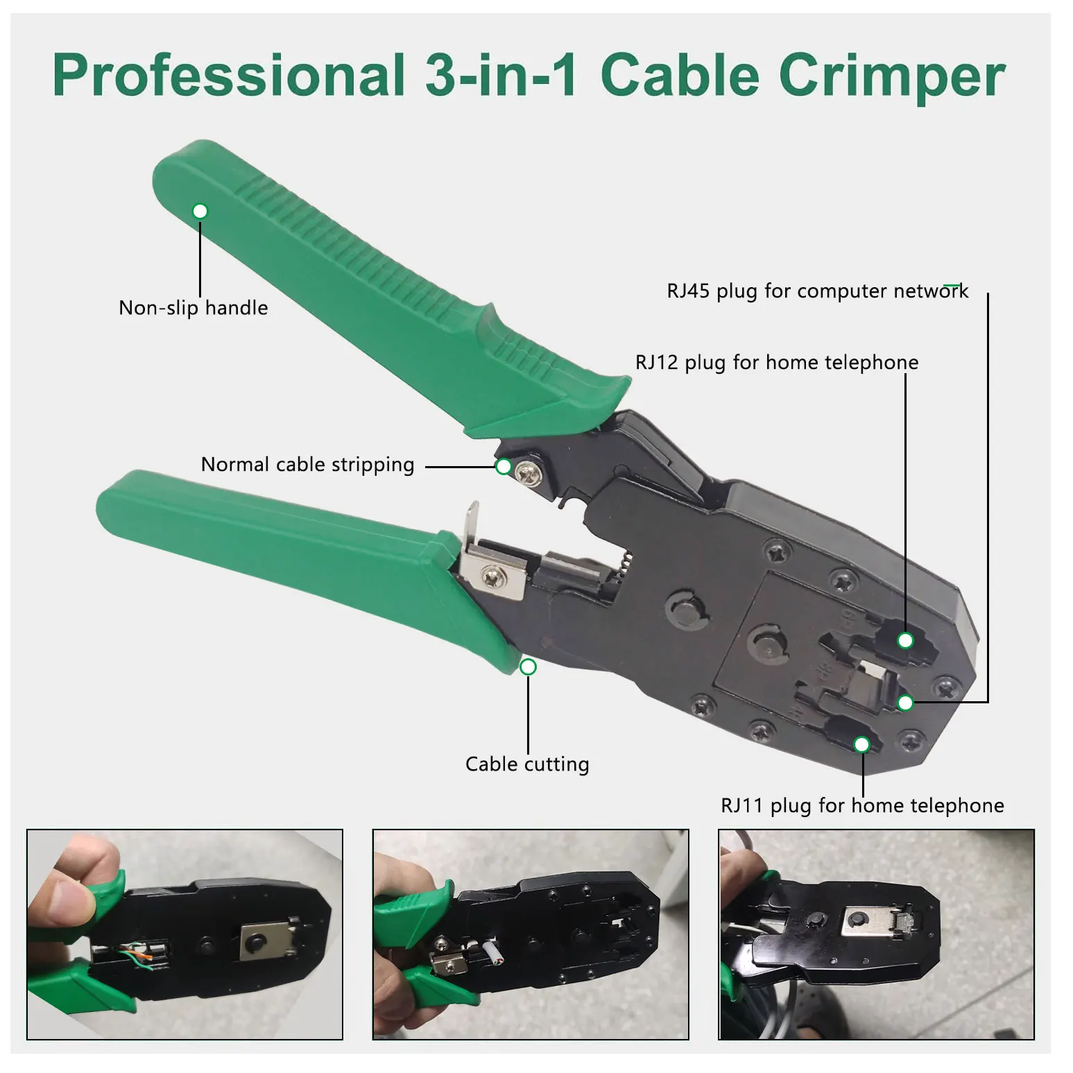 Rj45 Crimping Tool Kit for CAT5/CAT6 - Professional LAN Repair Tool Set