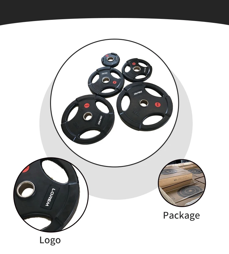 OKPRO Fitness Equipment Gym Rubber Barbell Weight Plate