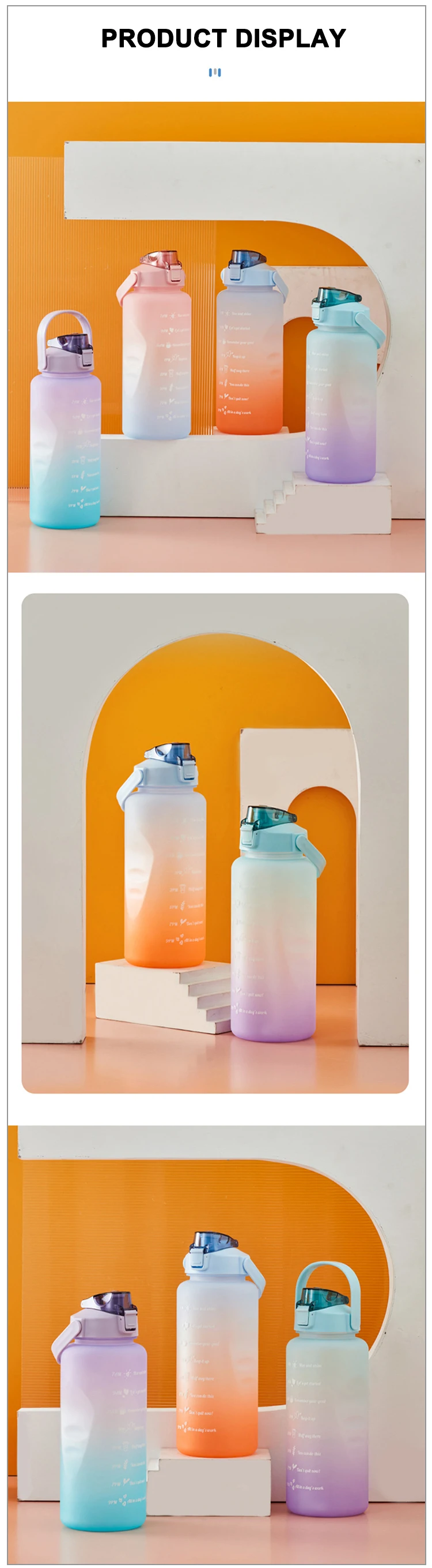 2l Motivational Water Bottle Botella De Agua Motivacional Colour Changing Cups Termos De Agua ...