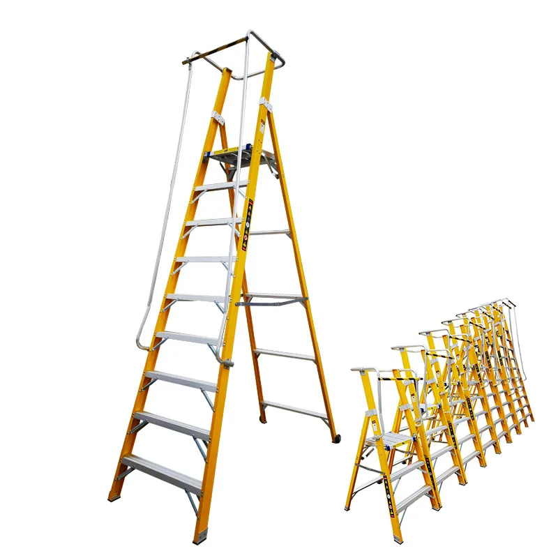 Industrial Mobile Portable Insulated Fiberglass Ladder Platform Step ...