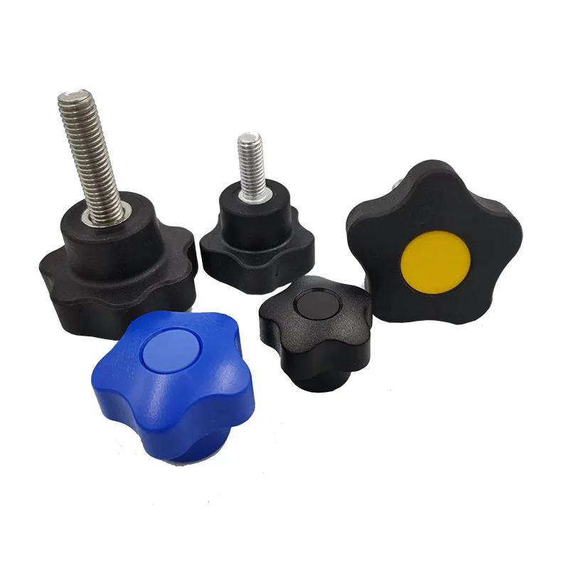 Female Thread Knurled - Adjustable through Hole Plastic Clamping Star Knob