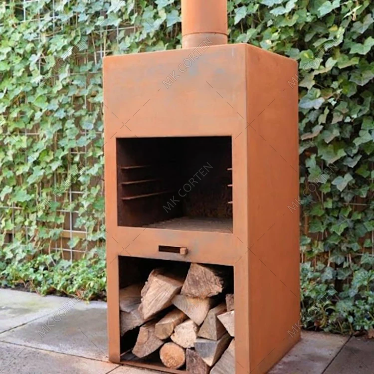 Garden Fireplace Outdoor Brazier Free Standing Custom Corten Steel Fire ...