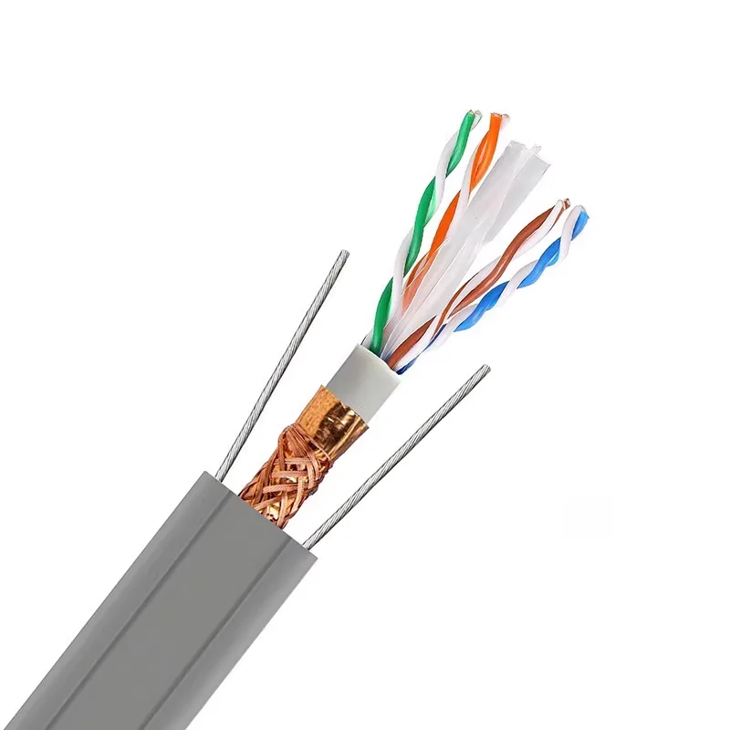 Flat Shielded Elevator Cable - Durable Cat6 for CCTV