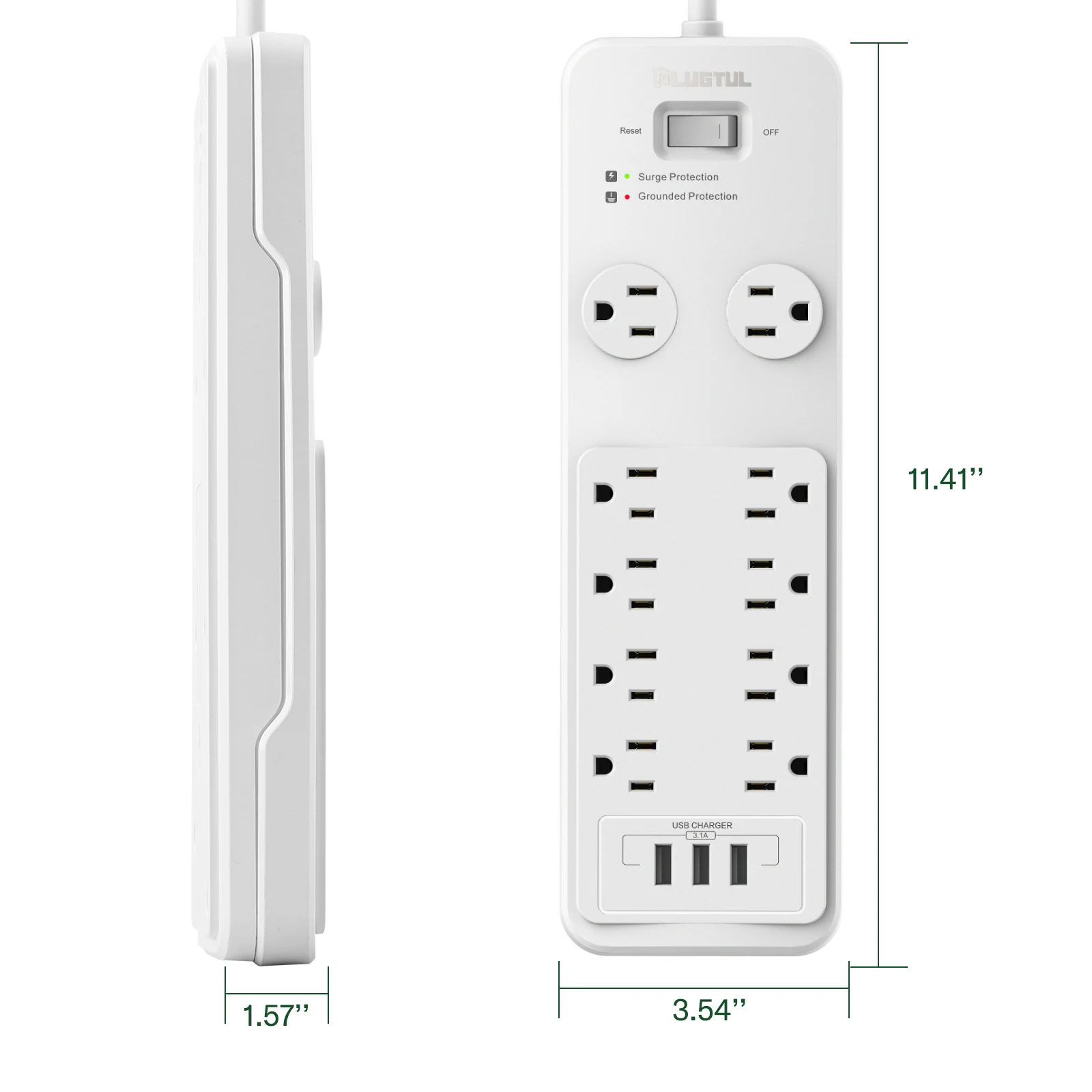 Us Electric Extension Board Power Strip,10 Outlet Etl Power Bar With ...