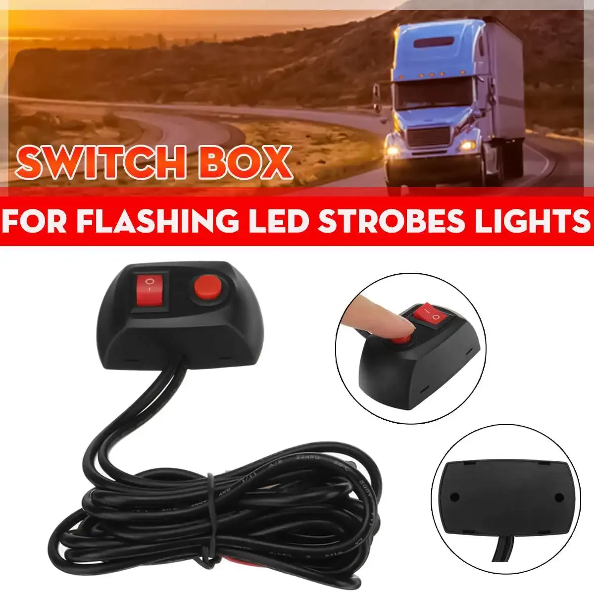 Switch Box for 12V/24V Flashing LED Strobes Light Beacons