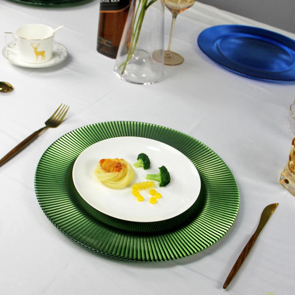 Wholesale Green Glass Charger Plates - Elegant & Durable