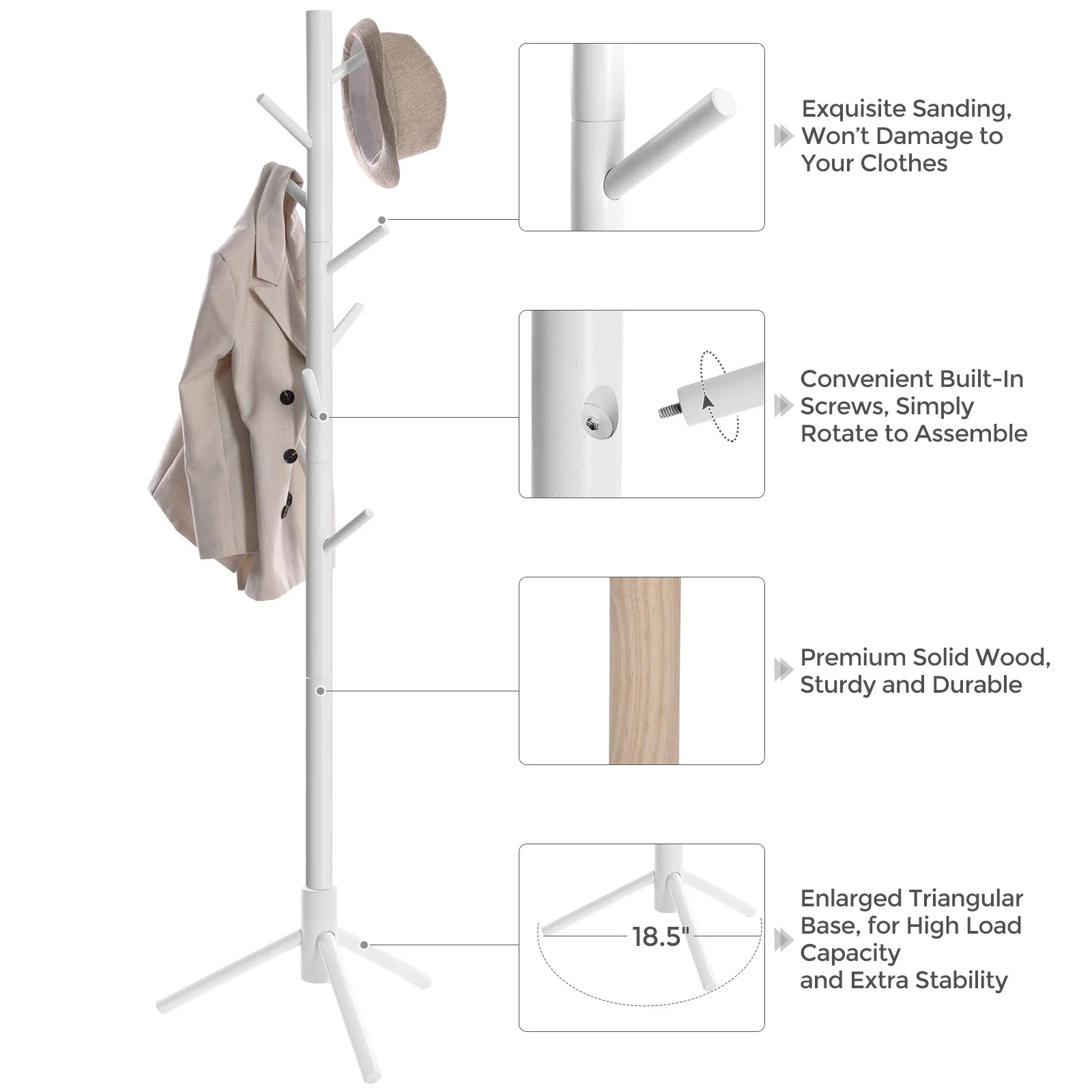 SONGMICS Modern Wood Clothes Racks - Space-Saving Solutions