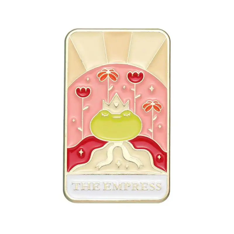 Black Frog Tarot Deck Brooch Pin Gold Foil Enamel Lettering Badge Metal ...