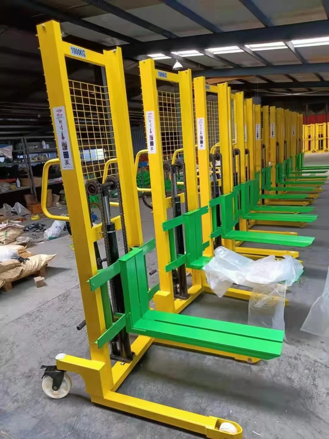 1 Ton Hand Forklift Jack Truck Manual Pallet Truck Stacker Use In ...