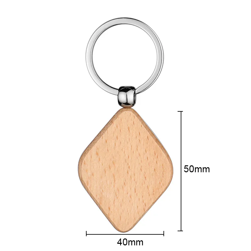 Custom Beech Wood Key Chain Laser Engraved Wooden Keychains Gifts With ...