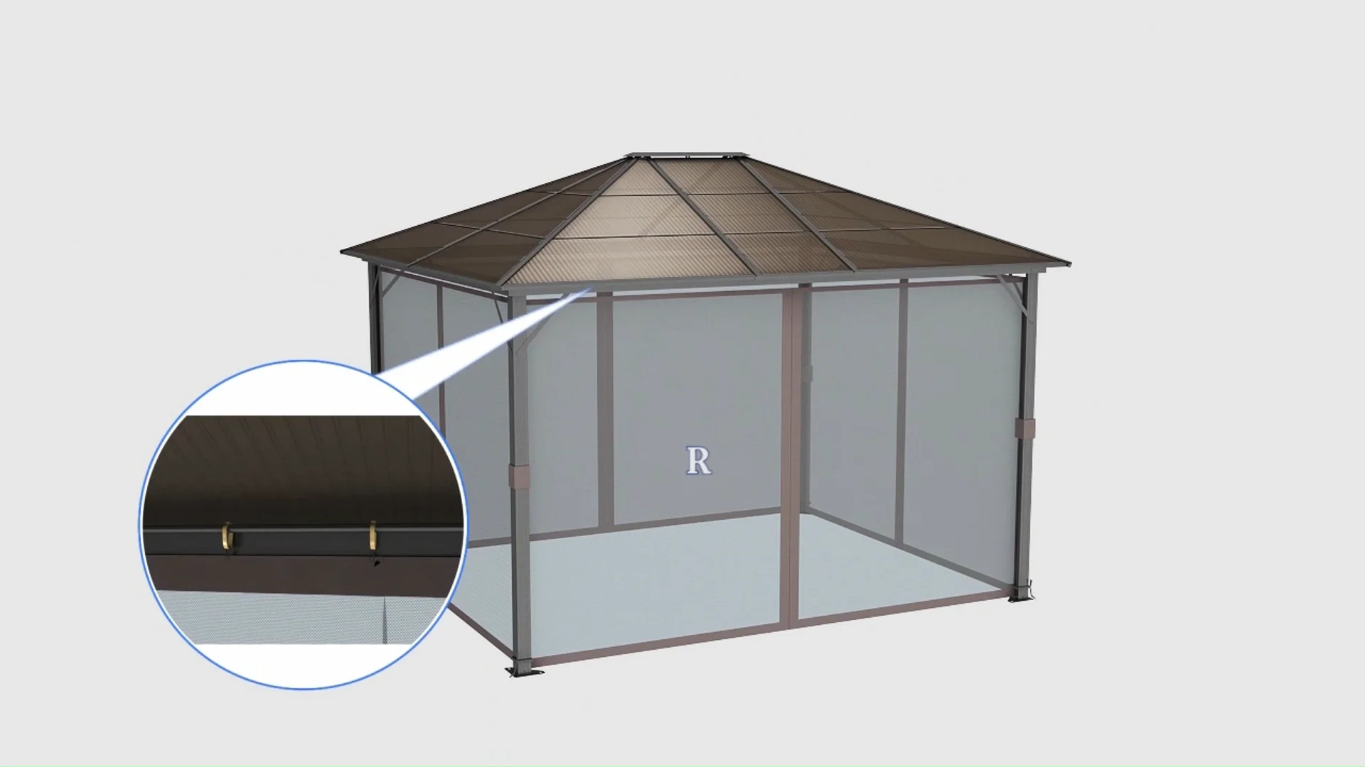 Outdoor Aluminum Frame Pc Roof Hardtop Gazebo Pc Board Patio Garden ...