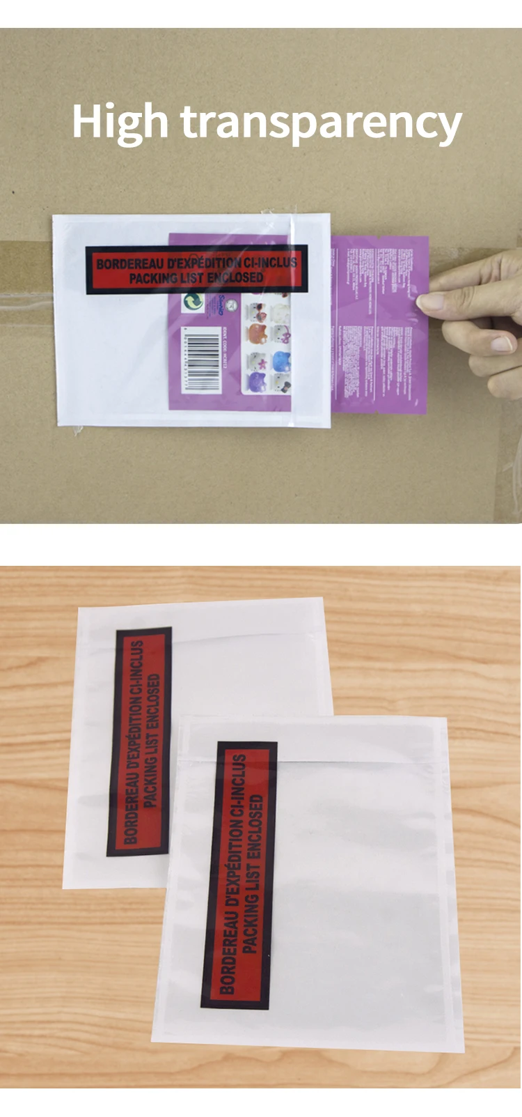 Clear Invoice Postage Pocket - Reliable Shipping Solutions