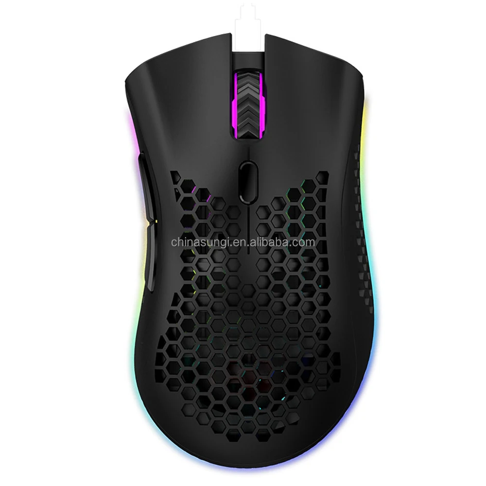 RGB Gaming Mouse Wireless Rechargeable Ergonomic Design Lightweight ...