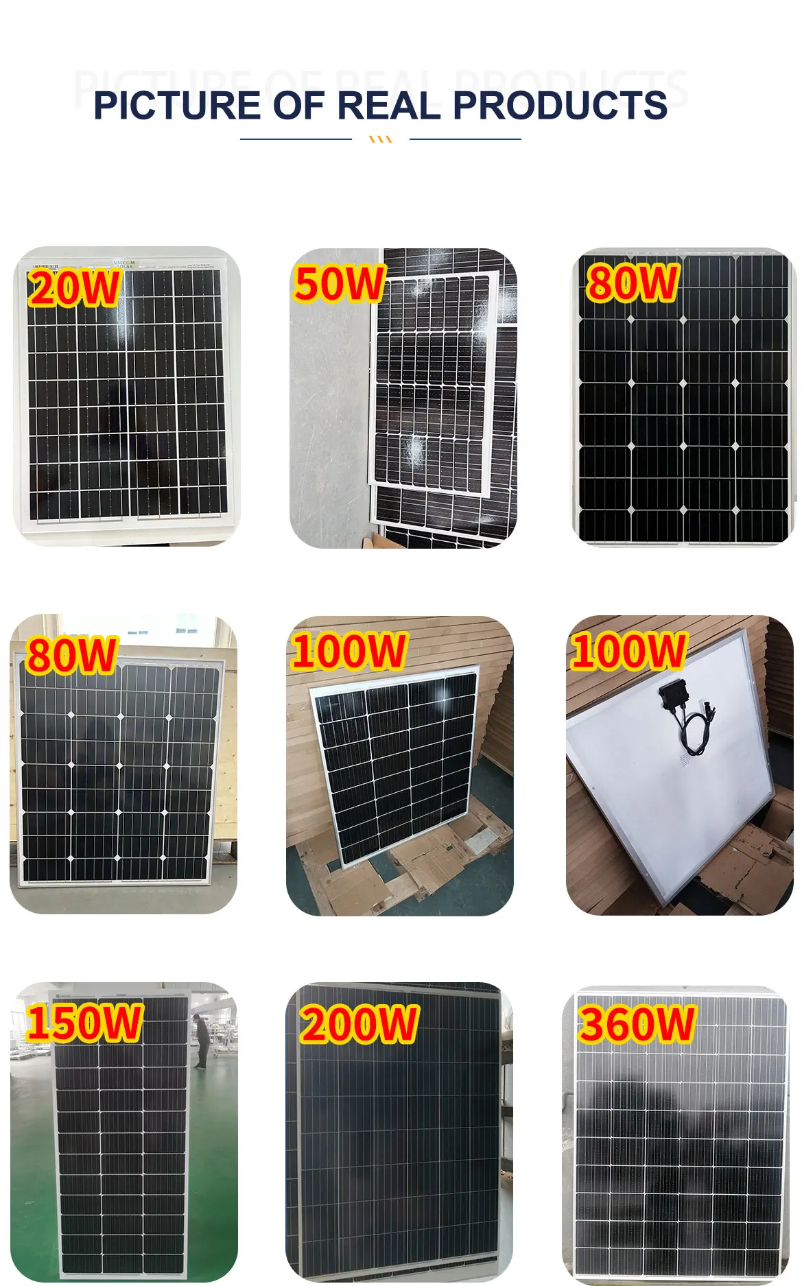 Home Use Small Size Solar Panel 20w 30w 40w 50w 60w 80w 100w 12v 24v ...
