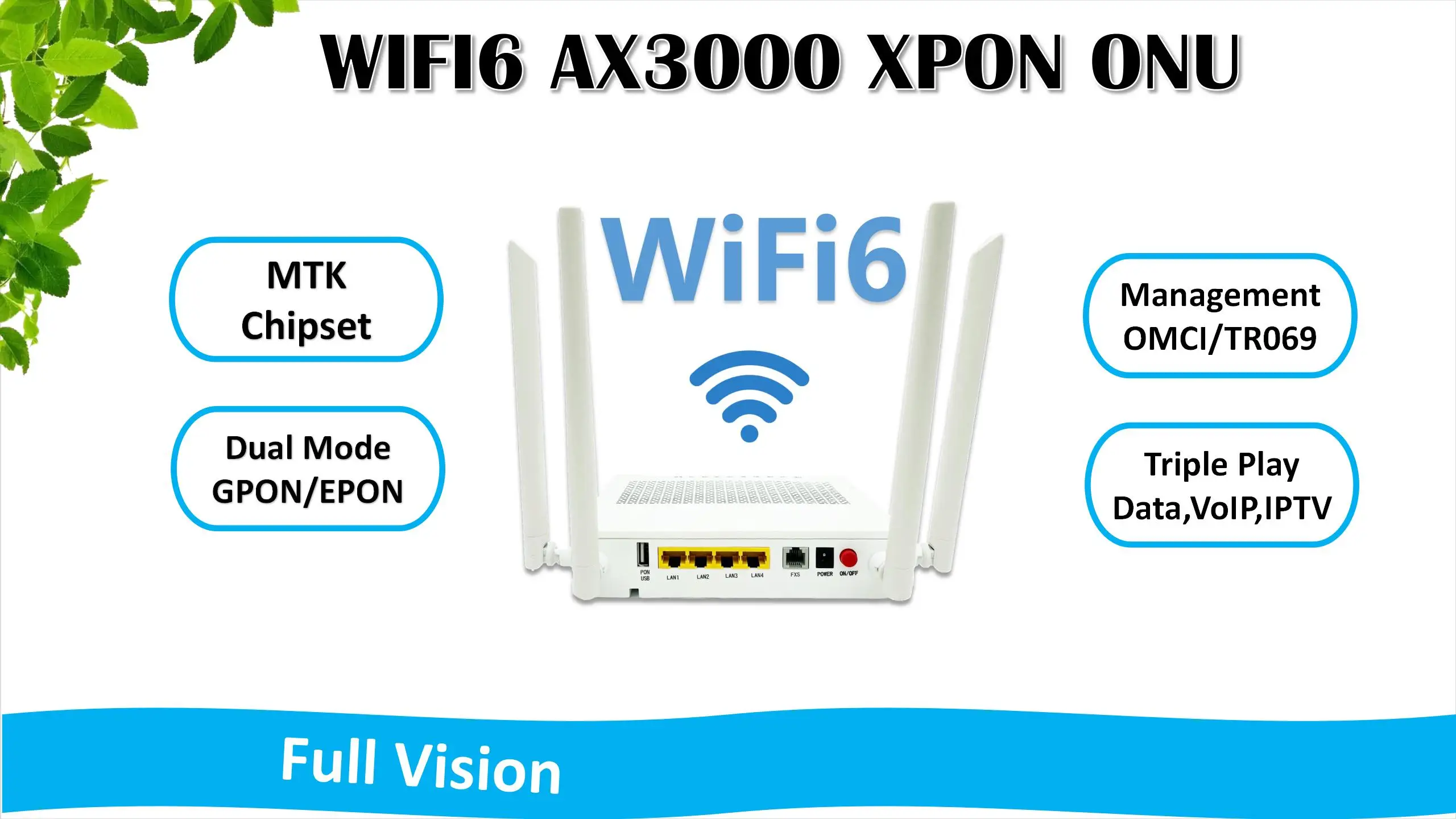 Ftth Wifi6 Ax3000 Onu Gpon Xpon 4ge+1pots+wifi 6 - Buy Wifi 6 Gpon Onu ...