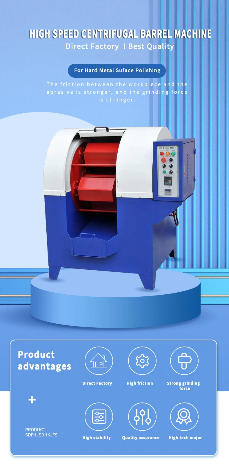 Centrifugal Barrel Polishing Machine With Separator For Small Metal ...