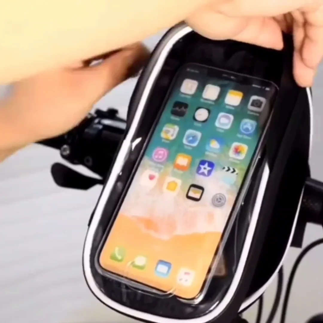 Reflective Touch Screen Waterproof Cycling Bike Handlebar Front Tube ...