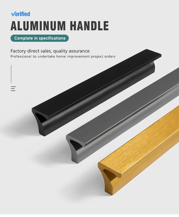 Cheap Handles Hidden Aluminum Gold Wardrobe Handle Inset for Imbedded Glass Cabinet Door Kitchen ...