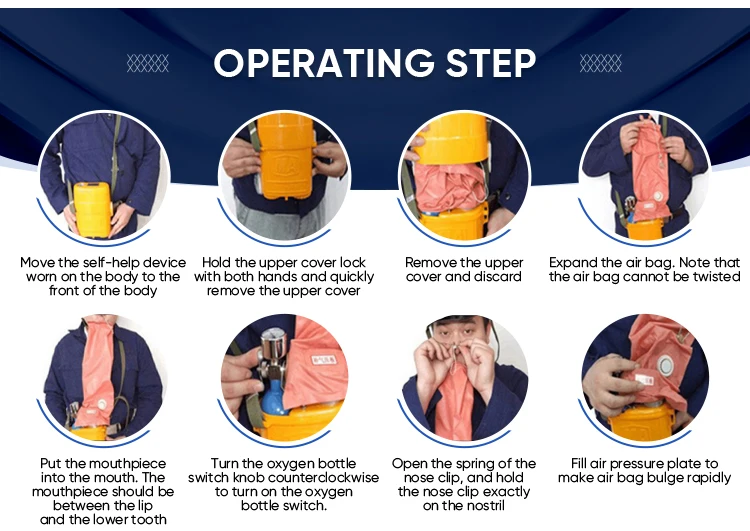 New Condition Insulating Self Rescuer Oxygen Mask Filtered Compressed ...