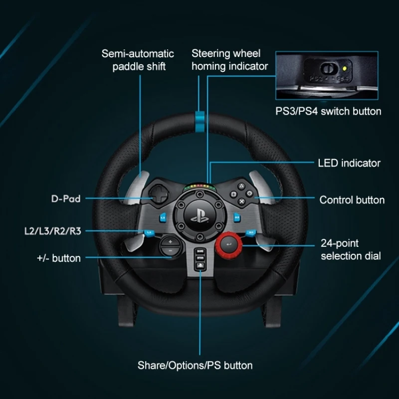 Logitech G29 Racing Steering Wheel Gaming Joysticks & Game Controllers ...