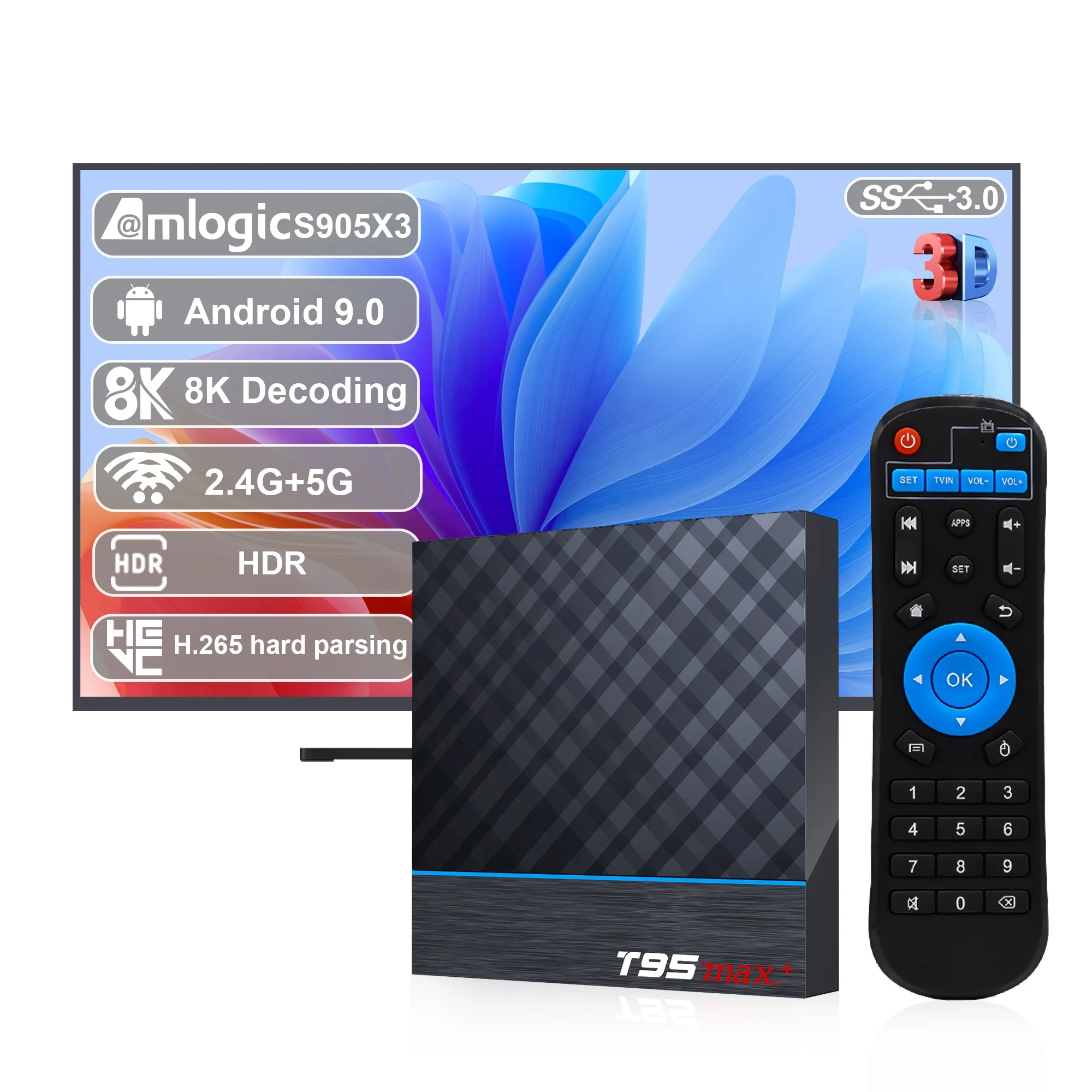 Ihomemix The Popular Tv Box Smart T95max+ Amlogic 905x3 Android 9.0 8k ...