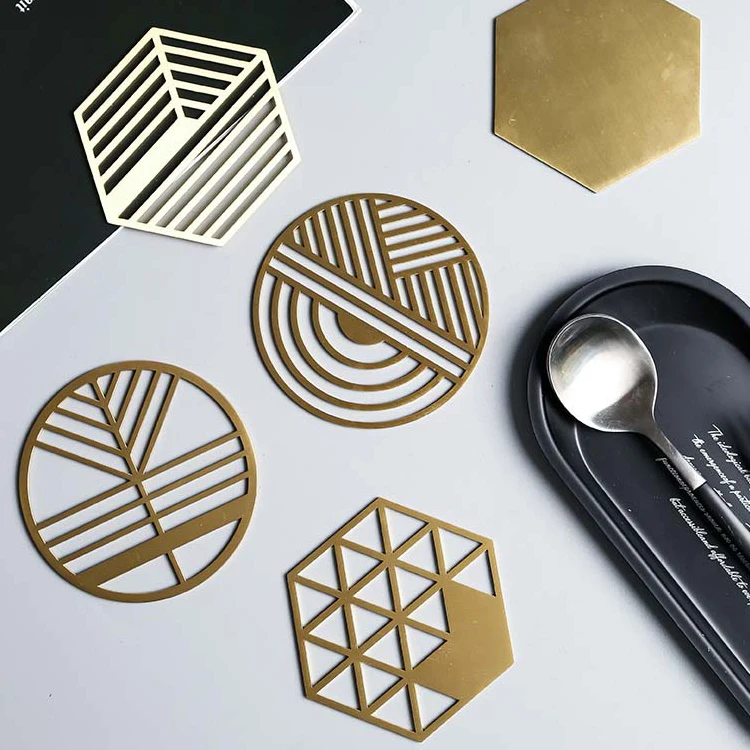 Custom Laser Carved Logo Circular Metal Blank Stainless Steel Coaster ...