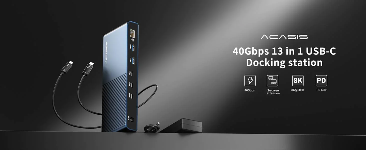Acasis13-in-1 Thunderbolt 4 Usb-c Pro Dock With Three 40gbps Downstream ...