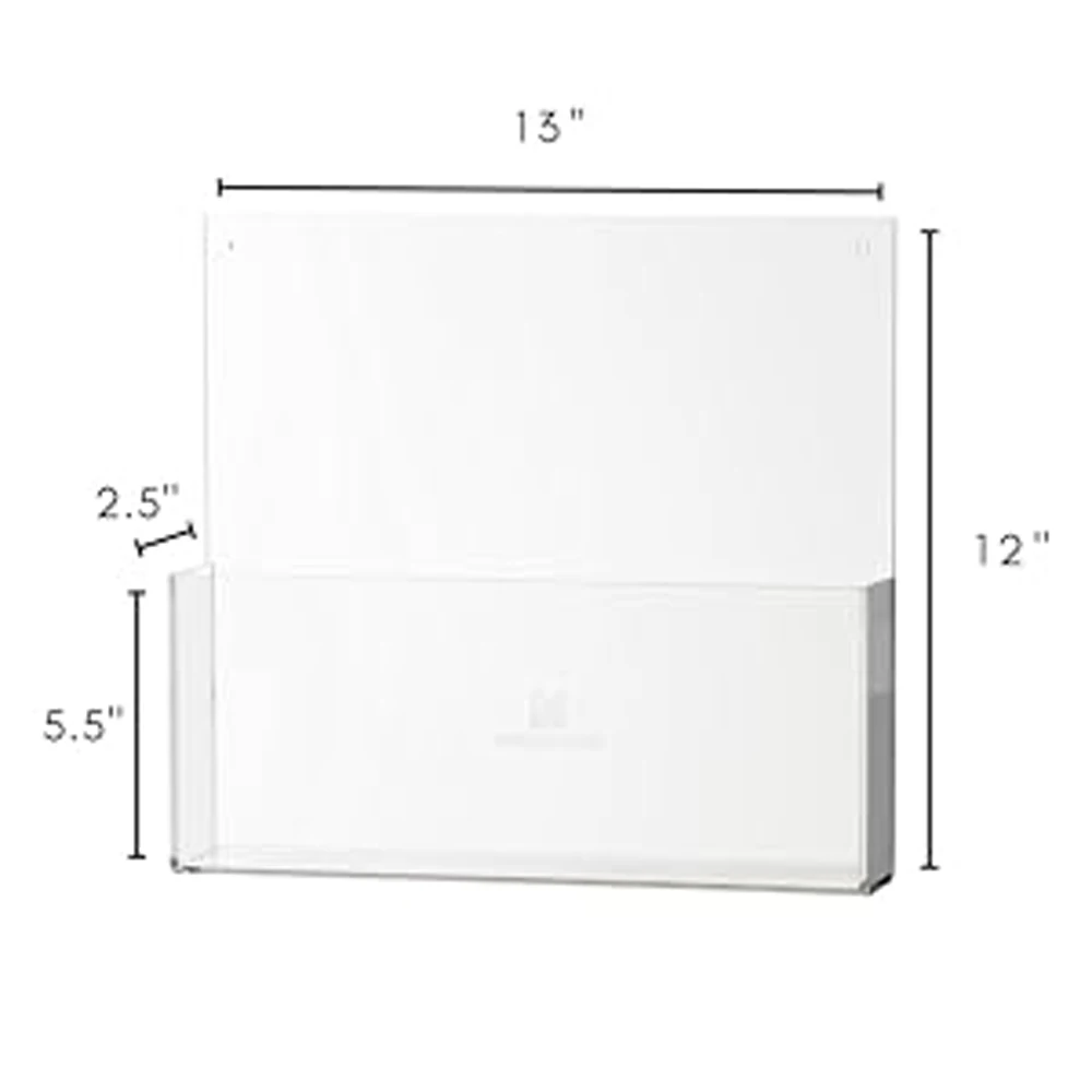 Premium Clear Acrylic Wall File Organizer Mail Holder Wall Mount ...