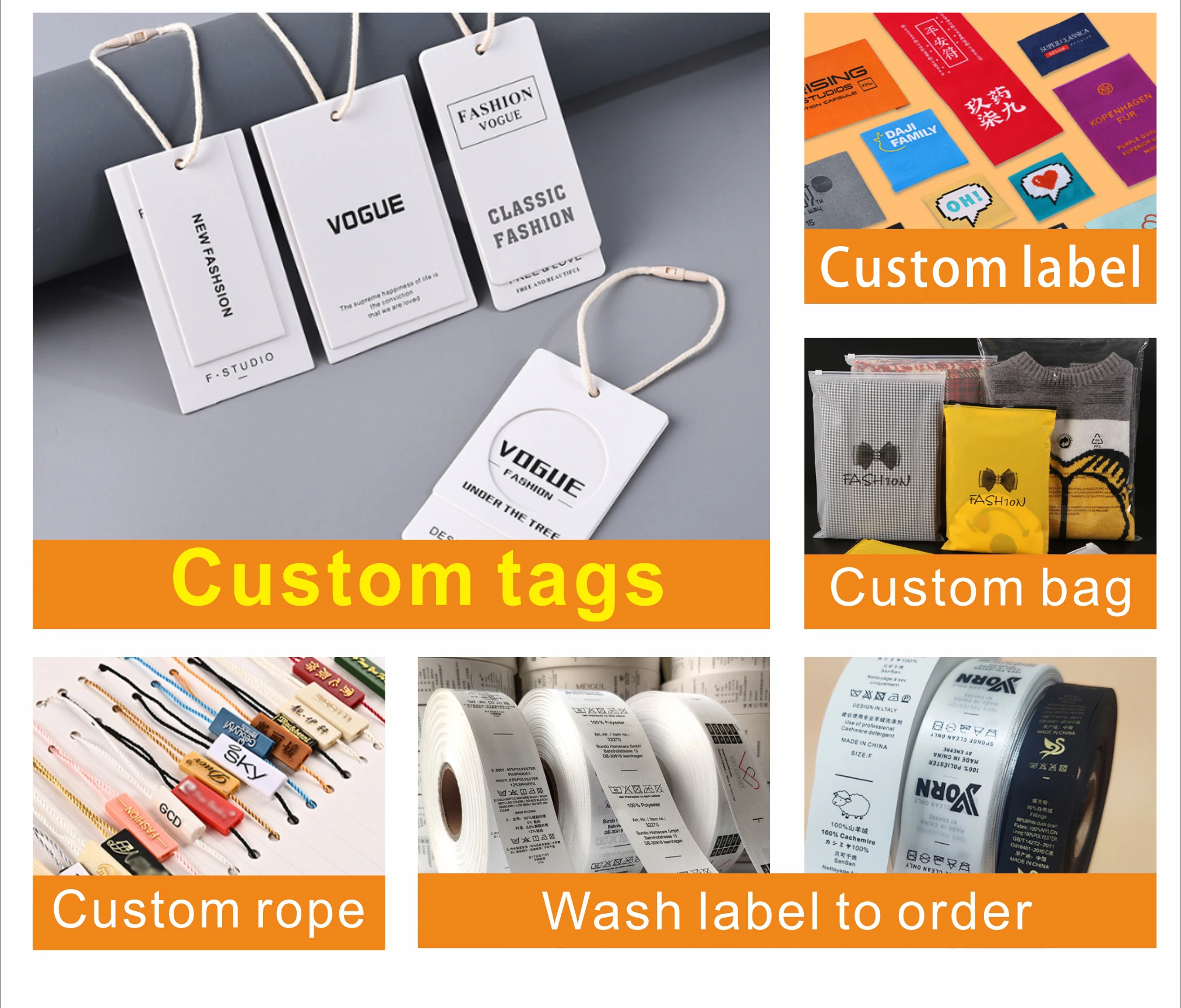Low Moq Custom Hand Tags Labels For Clothes Private Label Tags With Own ...