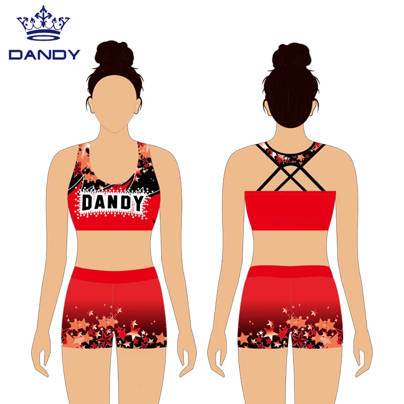 Dandy New Design Custom Sublimation Cheerleader Kids Cheer Shorts Bra ...