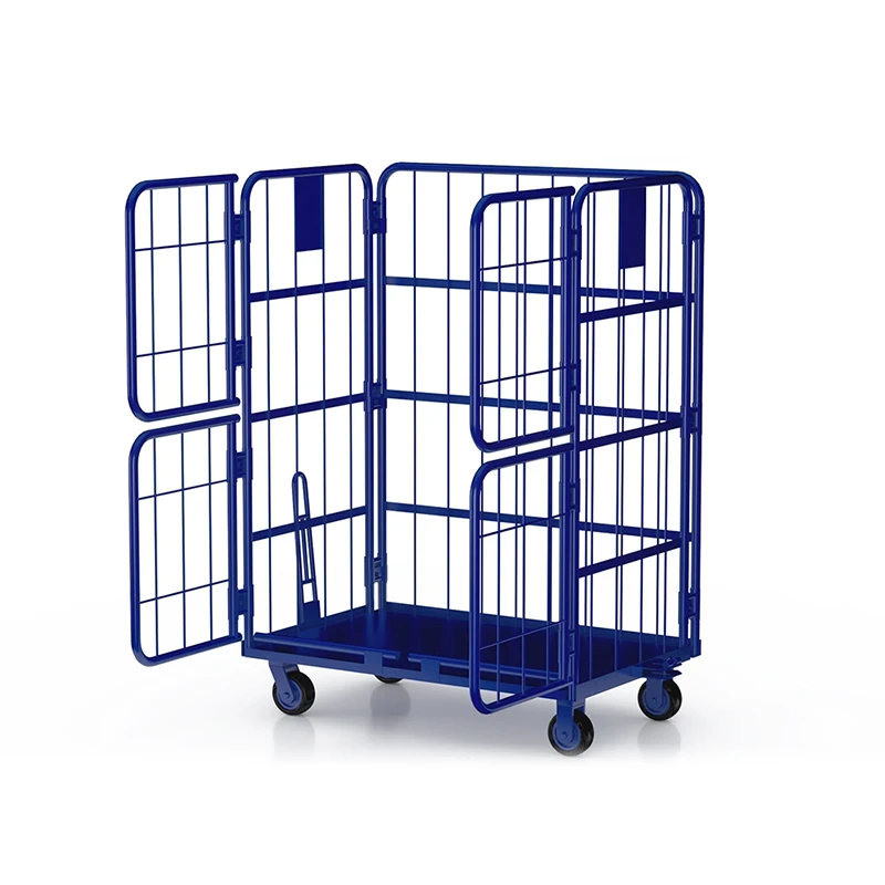 Warehouse Cargo Heavy Duty Stackable Foldable Steel Pallet Cage ...