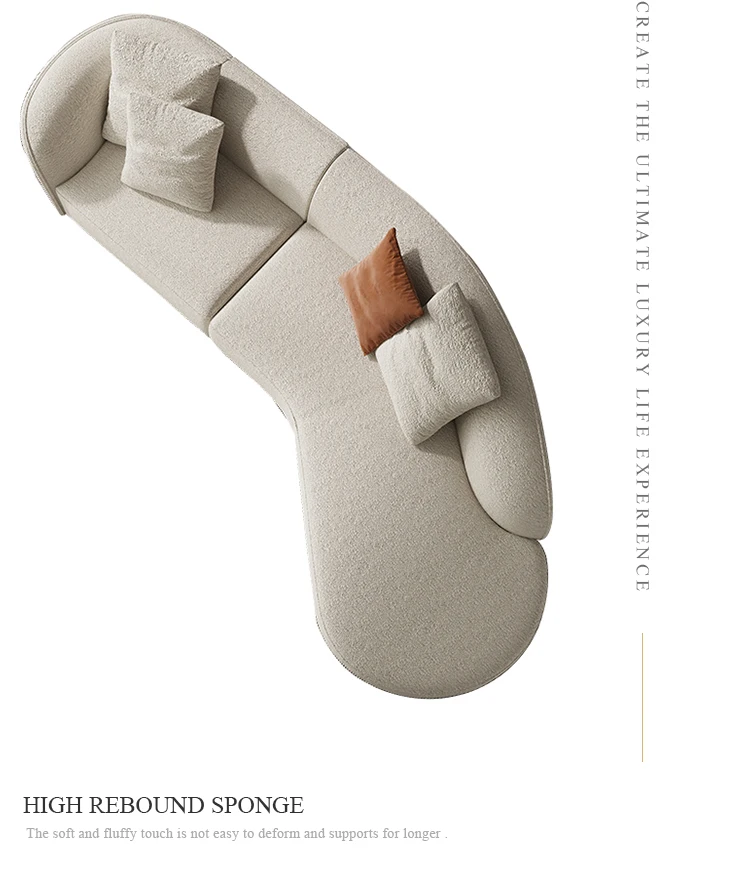 Soft Round Modern Couch Simple Sofa Minimalist Special Shaped Cashmere ...