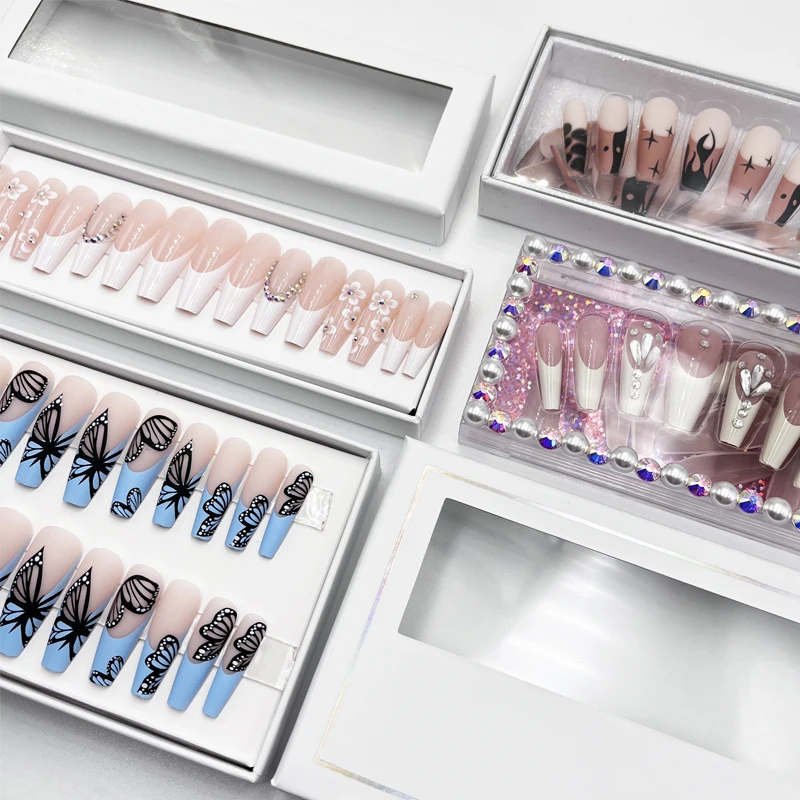 Wholesale Press On Nails And Toenails And Lashes Sets Long Luxury
