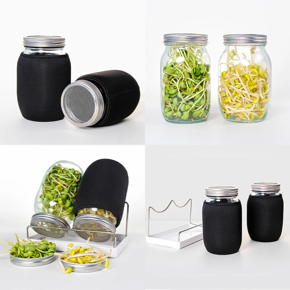 Complete Sprouting Mason Jar Kit For Growing Broccoli,Alfalfa,Mung Bean ...