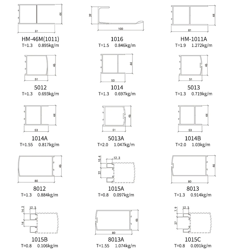 Aluminum Hollow Profiles For Window And Door Aluminium Profiles Sliding ...