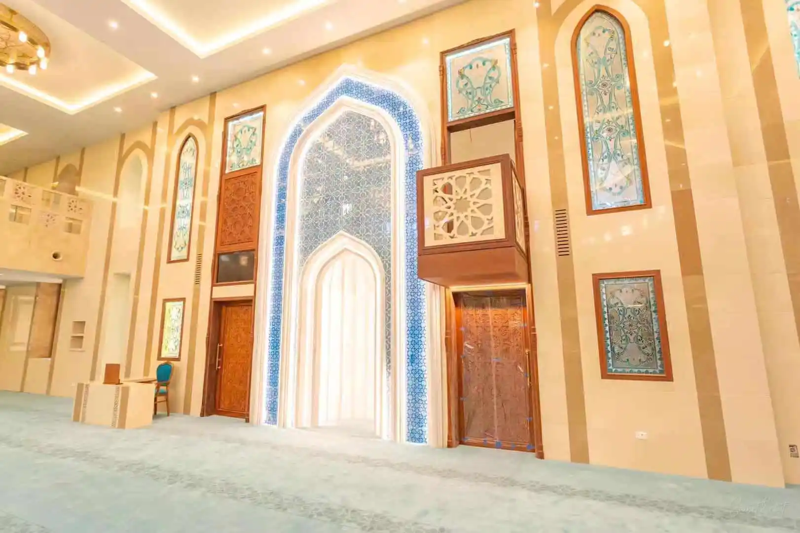 Customized Mosque Building Design - White Limestone Marble