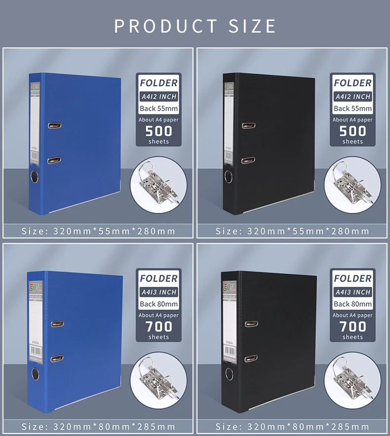 A4 Size 2/3 Inches Pp Hard Cover Two Ring Lever Arch File Binder Rings Paperboard Lever Arch ...