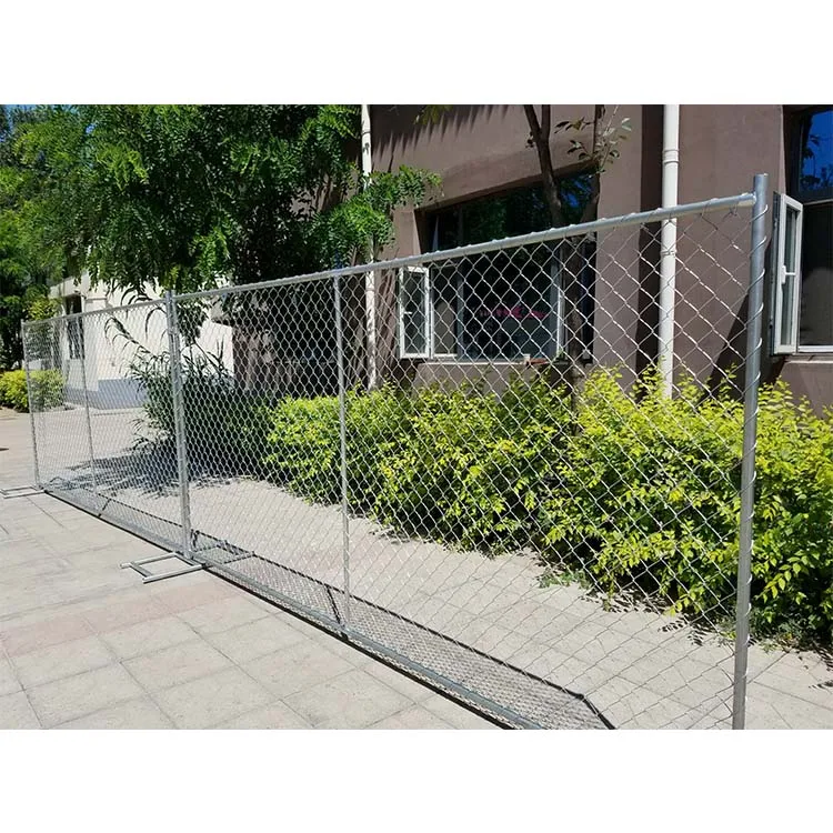 Portable metal legs construction site hoarding galvanized chain link ...