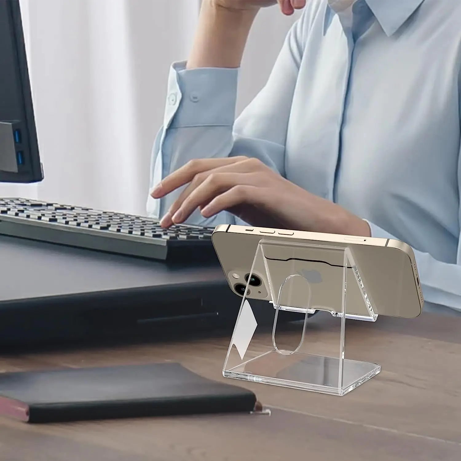 Clear Acrylic Phone Holder for Desk Desktop Mobile Phone Accessories ...