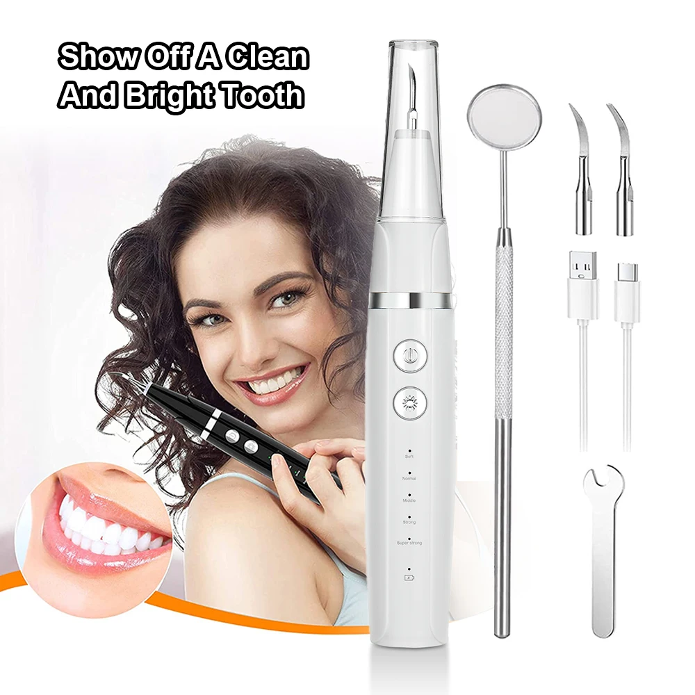 Plaque Remover Teeth Sonic Electric Tooth Cleaner Kit With Led Light ...