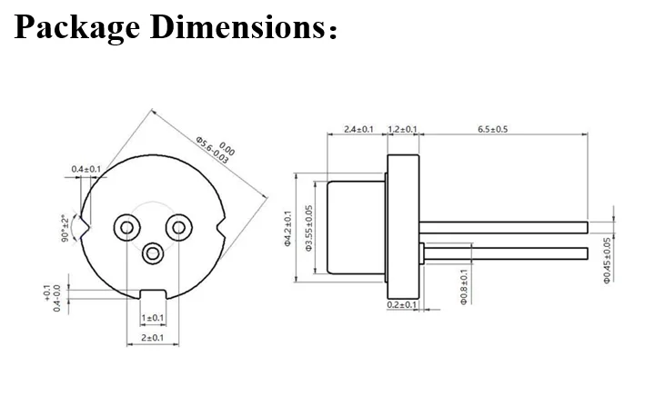 TO56 905nm Laser Diode for Lidar 75W-225W Pulse Power Through Hole ...