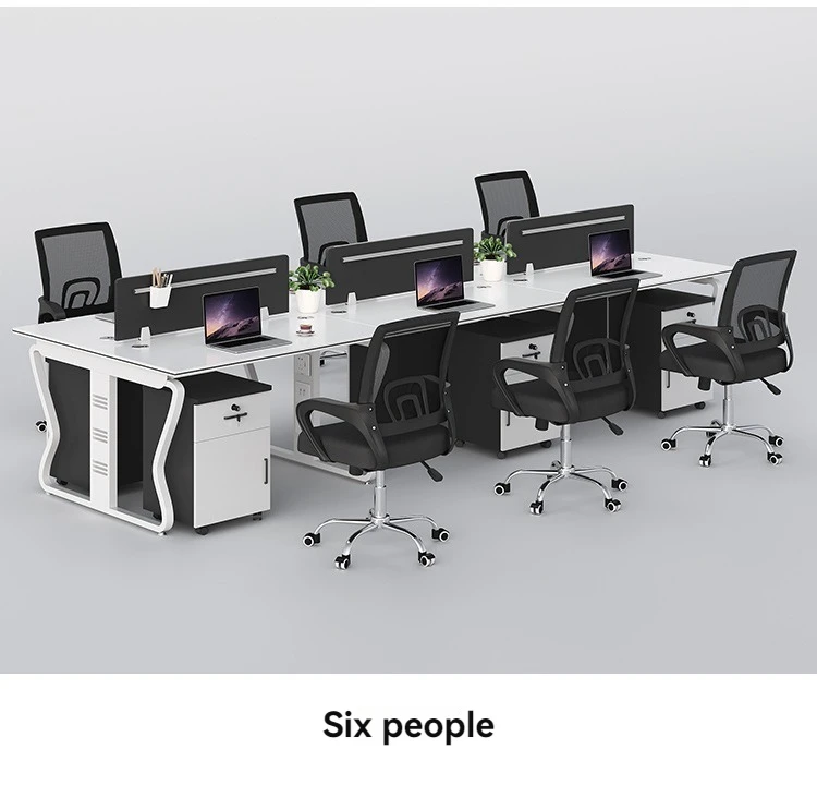 Modern Modular Office Cubicle Partition Table Furniture 4 6 Seater ...