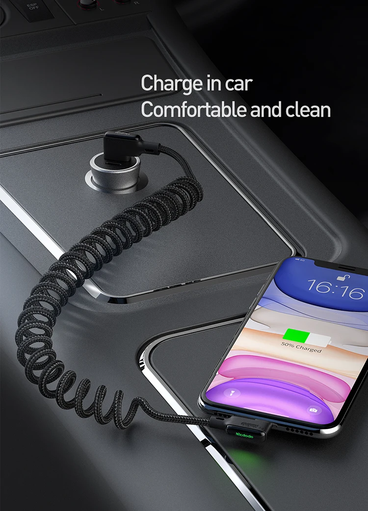 Mcdodo 1.8meter Retractable 90 Degree Right Angle Design Nylon Braid ...