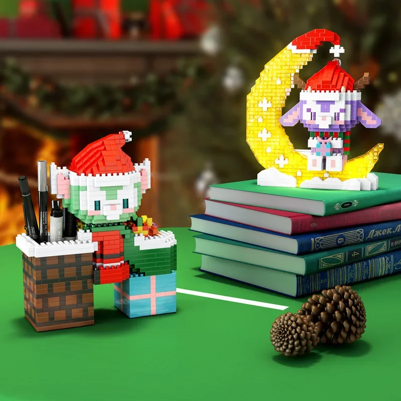 Diy Mini Blocks Cartoon Rabbit Dog Anime Collection Building Toy Bricks ...